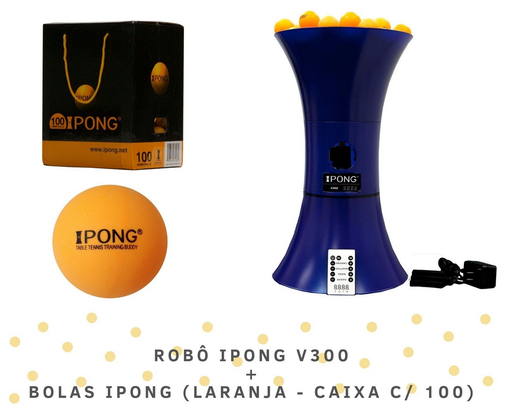 KIT: Robô iPong V300 + Bolas iPong (laranja - caixa c/ 100) | Loja do ...